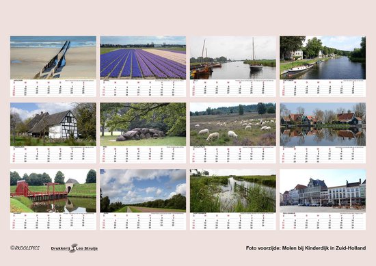Kalender 2022 wandkalender | Nederland | 12 provincies | Maandkalender ...