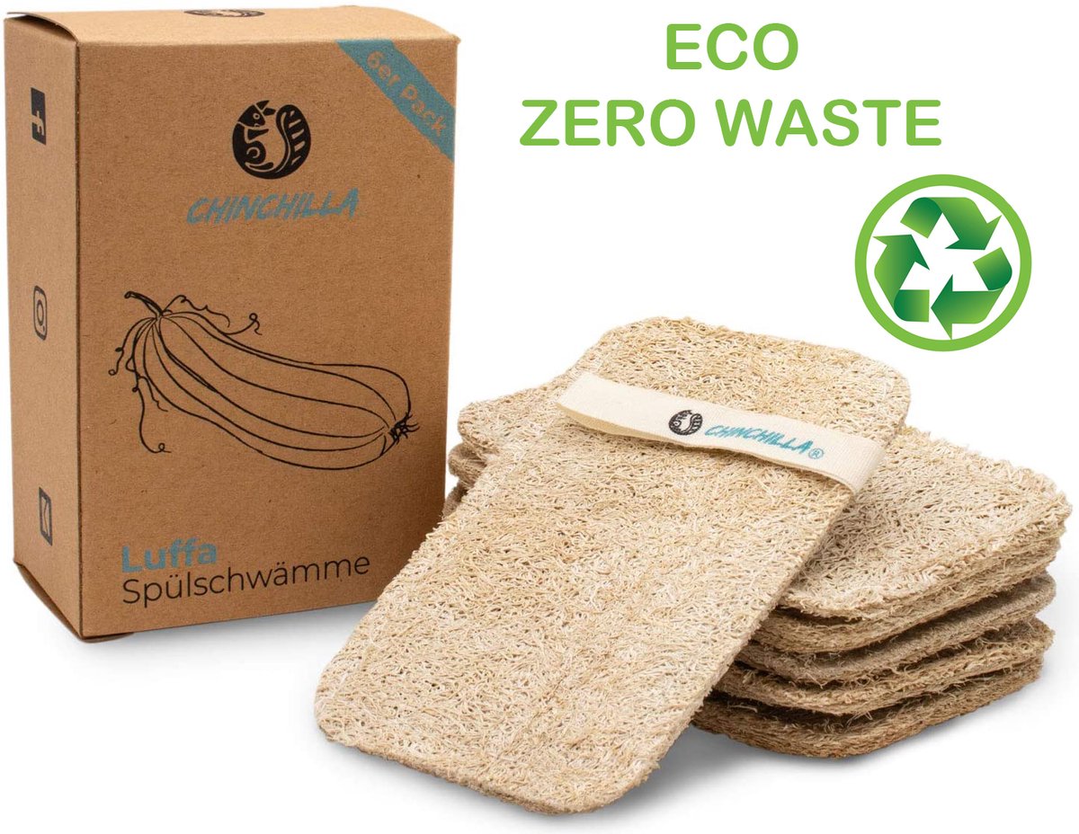 Chinchilla Zero Waste - 12 stuks Loofah spons set - herbruikbaar ...