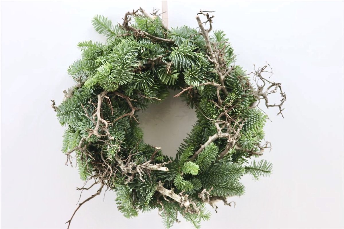 Krans - Kerstkrans - Deurkrans - Nobilis - Krans landelijk - Krans Kerst - 35 cm -... | bol