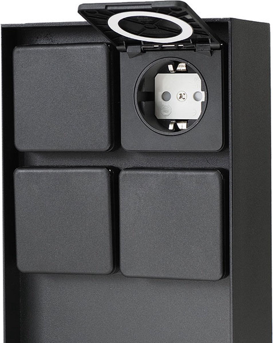 Buitenstopcontact op zuil - IP44 waterdicht - 4 stopcontacten - Mat ...