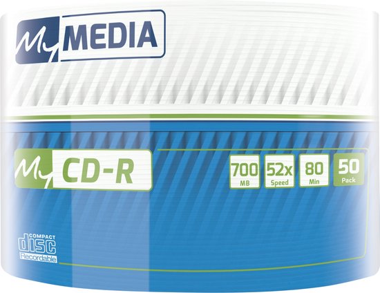 MyMedia CD-R 52X 50PK Wrap 700MB - Wide Printable | bol