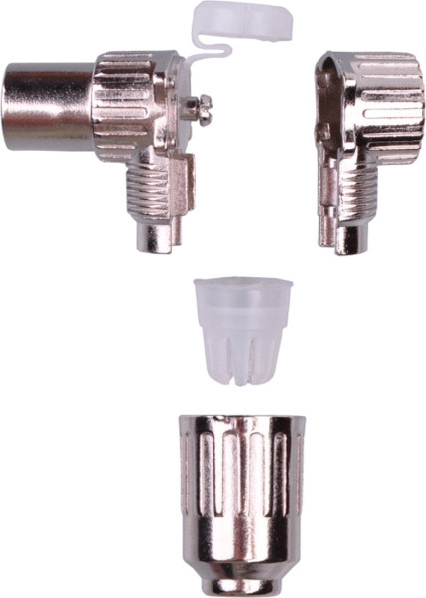 Coax stekker set 1x male + 1x female haaks metaal digitaal | bol