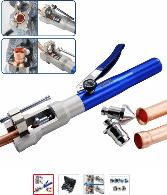 Hydraulische optrompset en flareset incl. pijpensnijder en ontbramen in ...