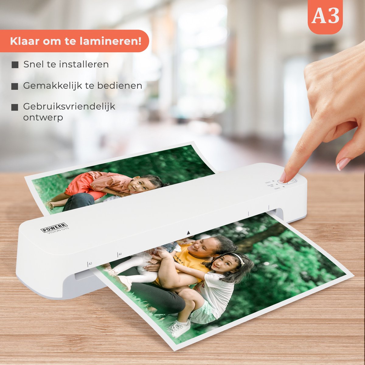 POWERR – Lamineer machine A3 – Lamineer apparaat – Laminator - Warm en ...