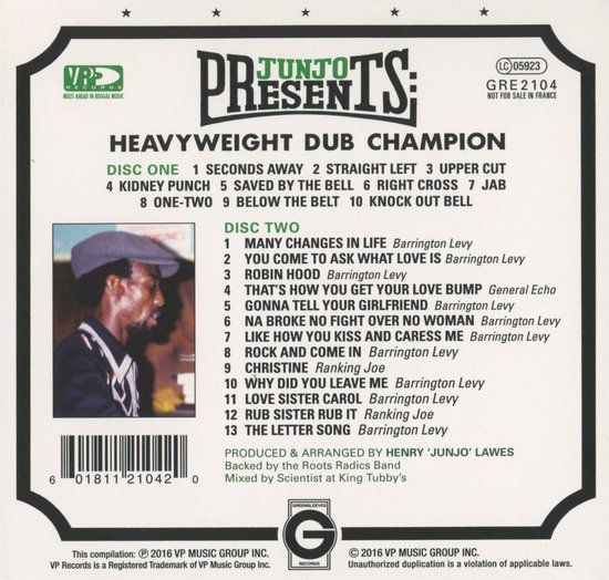 Henry "Junjo" Lawes - Heavyweight Dub Champion (2 CD) (Special Edition ...