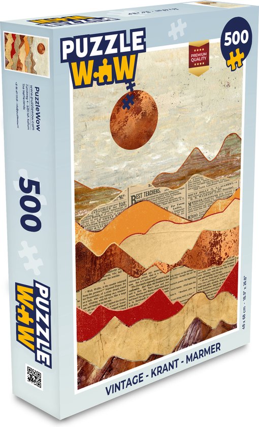 Puzzel Vintage - Krant - Marmer print - Legpuzzel - Puzzel 500 stukjes ...