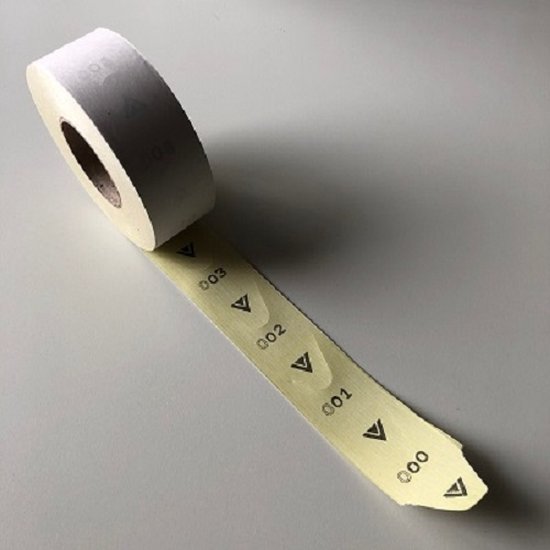 Volgnummerrol Geel - 10 rollen - 2000st per rol - nummering 001-999 | bol