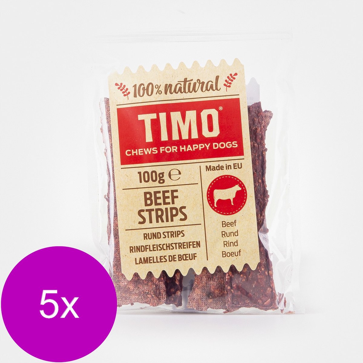 Timo Strips 100 g - Hondensnacks - 5 x Rund | bol