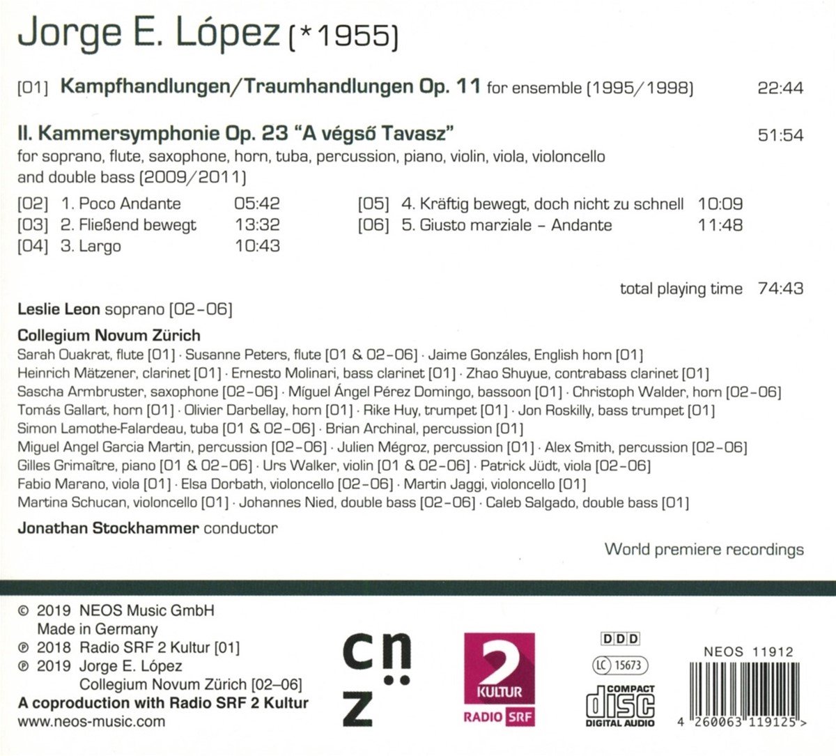 Leslie Leon, Collegium Novum Zürich, Jonathan Stockhammer - KLópez ...