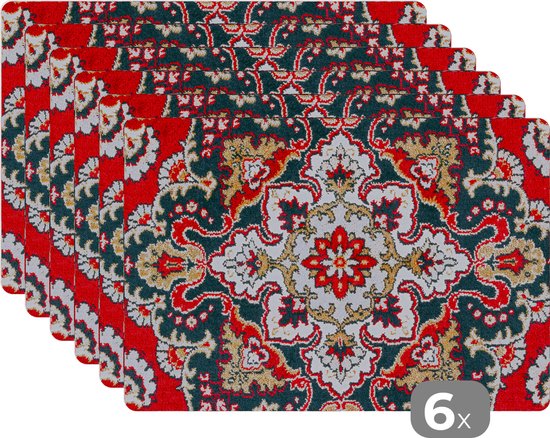 Placemat - Perzisch Tapijt - Mandala - Vloerkleed - 45x30 cm - 6 stuks ... Placemat - Perzisch Tapijt - Mandala - Vloerkleed - 45x30 cm - 6 stuks ...