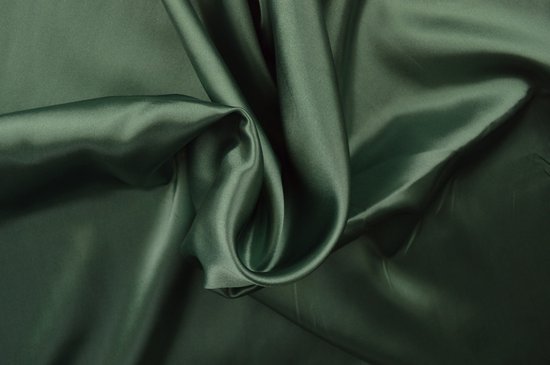 Satijn stof - 150cm breed - Oud groen - 15 meter | bol