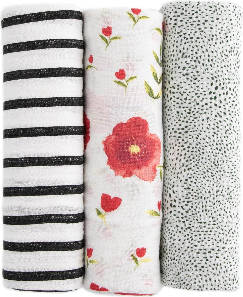 Little Unicorn Inbakerdoek Summer Poppy - Katoen - 3 - stuks | bol