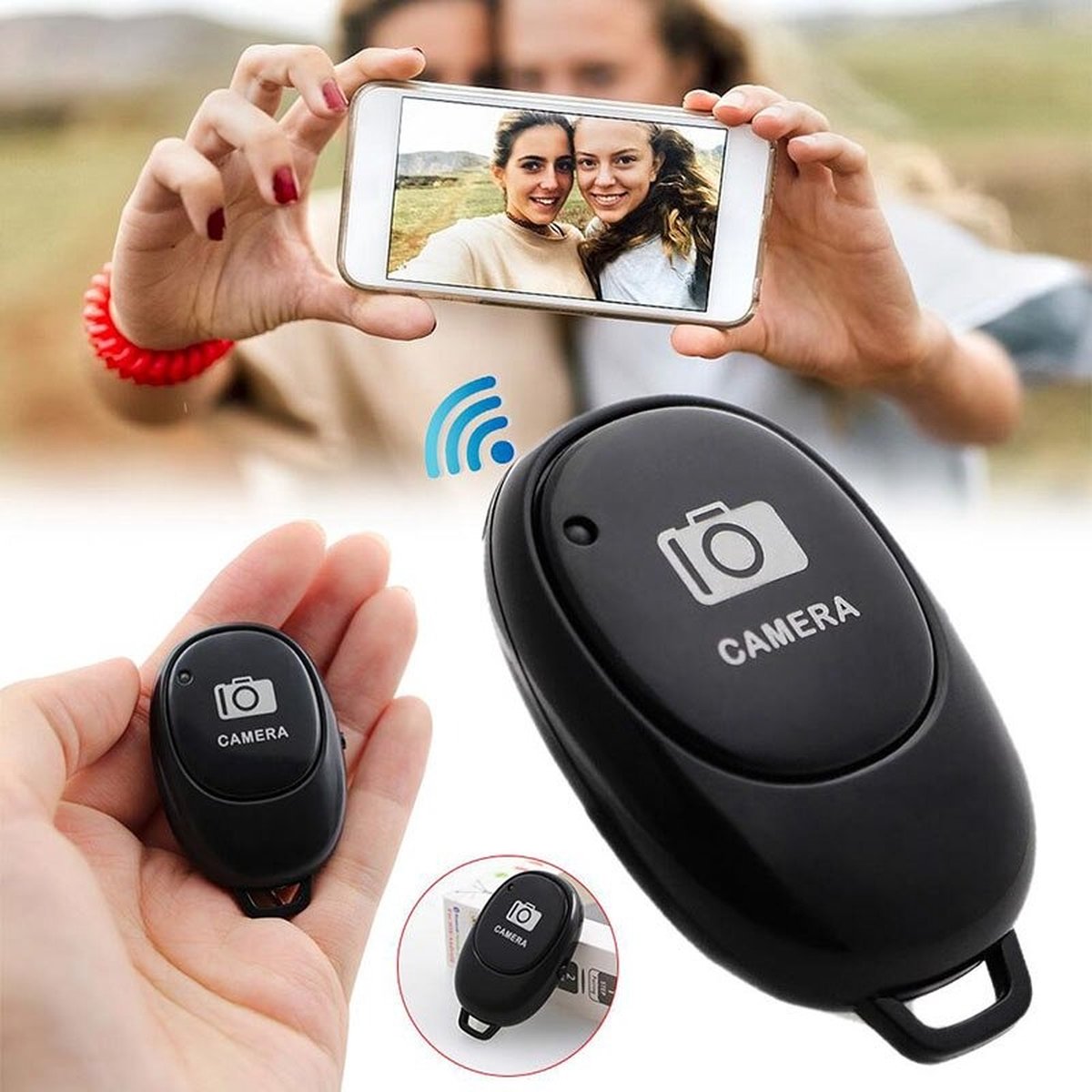 Bluetooth Remote Shutter voor Smartphone - Bluetooth Remote Controller ...