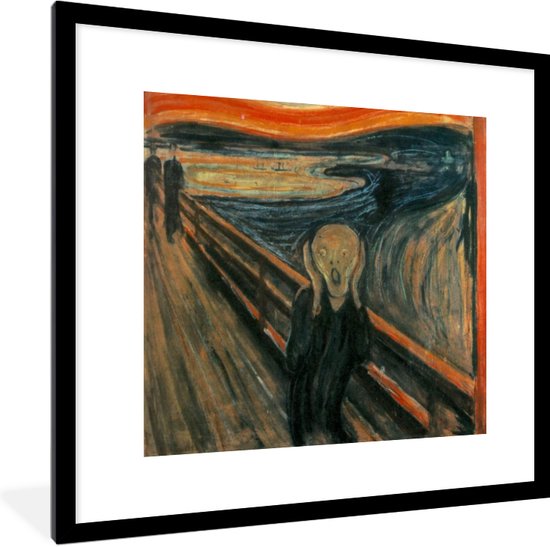 Fotolijst incl. Poster - De schreeuw - Edvard Munch - 40x40 cm ...