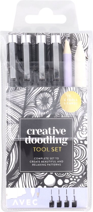 Creative doodling tool set || 6 tools & 5 cards || Avec || tekenen ...