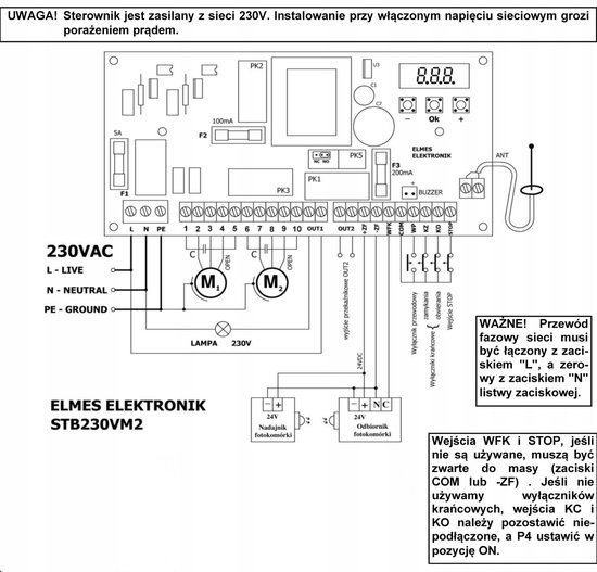 Elmes STB230VM2 poortcontroller met 2x U2T afstandsbediening | bol