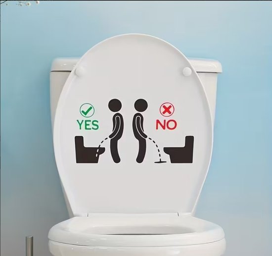 Toilet Sticker – Staand Plassen Instructie – Hygiëne Pictogram – WC ...