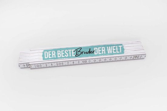 Houten meterstok van beukenhout, 2 meter, wit met zwarte ...