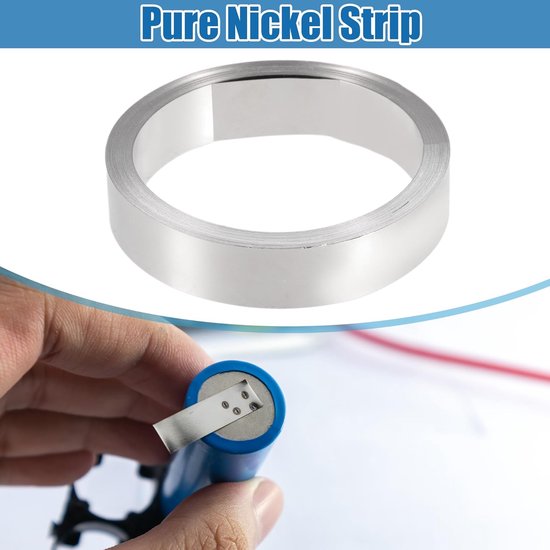 Nickel Strip 99.6% - 0.13x15mm - 32.8ft - Nickel Tabs voor 18650 ...