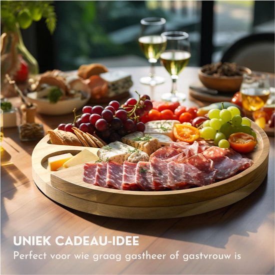 Goodivery ® - Charcuterie Board - Rond Draaiend Houten Snackplankje ...