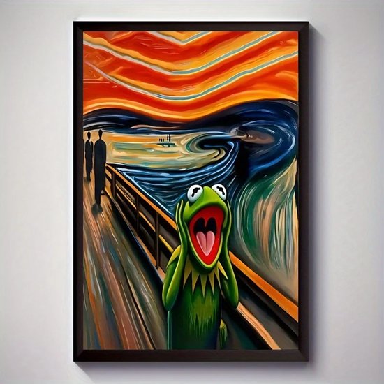 Canvas poster - De schreeuw - Kermit - 20x30 cm - Edvard Munch - Kunst ...
