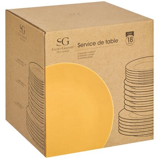 Secret de gourmet Servies set Colorama uni - 18-delig - geel ...
