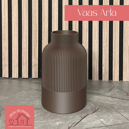 Vaas Arla - Japandi style - 3D geprint - Kunstbloemen - Legobloemen | bol