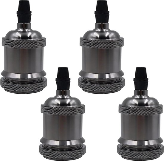4 Stuks E27 Fitting Lampfitting Zwart Kunststof - E27 Lamphouder voor ...