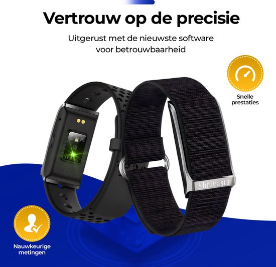 Shrivasta Activity Tracker | Dames & Heren Zwart- Sportarmband met ...
