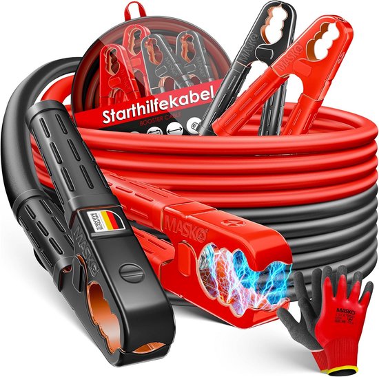 Startkabels 2x6m Zwaar 1500 Ampère 12V/24V Auto Motorfiets Koper Gecoat ...