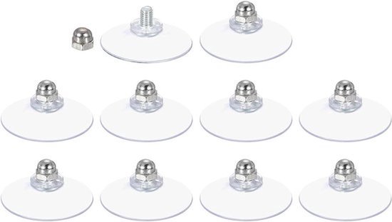 Zuignappen Set van 10 stuks, diameter 40 mm, transparant - PVC Raamglas ...