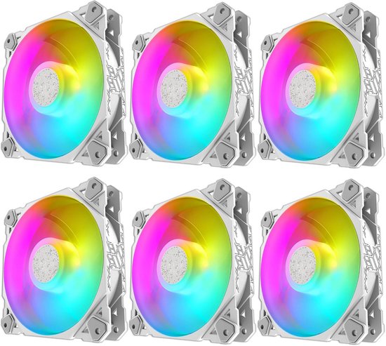 120 mm RGB Ventilator Set - 6 Stuks voor Stil Koelen van PC | bol