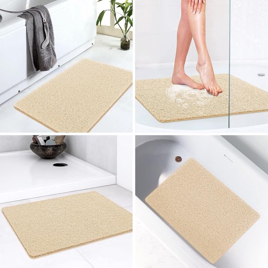 Antislip Douchemat Badmat met Afvoer - Sneldrogende PVC Badmat voor ...