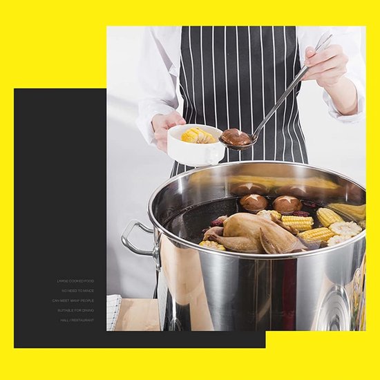 Grote Soeppan van RVS met Deksel - Multifunctionele Kookpan voor Stoven ...