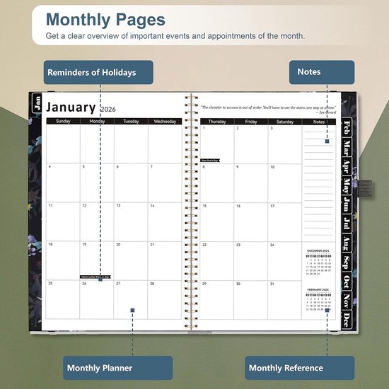 Weekkalender 2026 A5 Planner met Spiraalbinding en Stijlvolle ...
