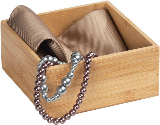 Bamboo Storage Compartment Natural Look 15 x 7 x 15 cm | bol