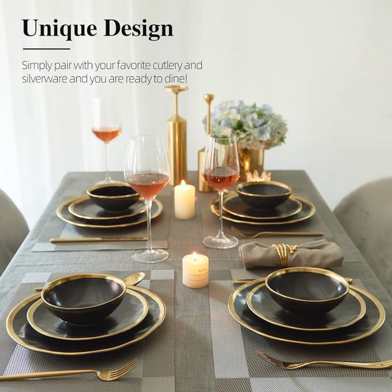 Service de table moderne en porcelaine de luxe - Service de 12 ...
