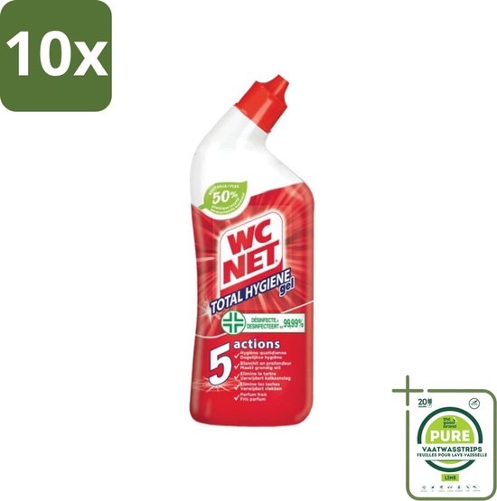 10 x WC Net - Toiletreiniger - Gel - Ontkalkt En Verwijdert Vlekken ...