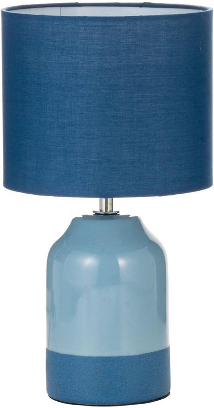 Keramische Tafellamp Crème Blauw Stoof E14 - Sfeervolle Verlichting ...