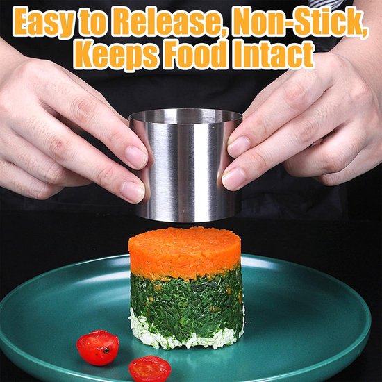 10-delige Set Dessertringen en Vormringen 5 cm - RVS Mousse Ringen voor ...