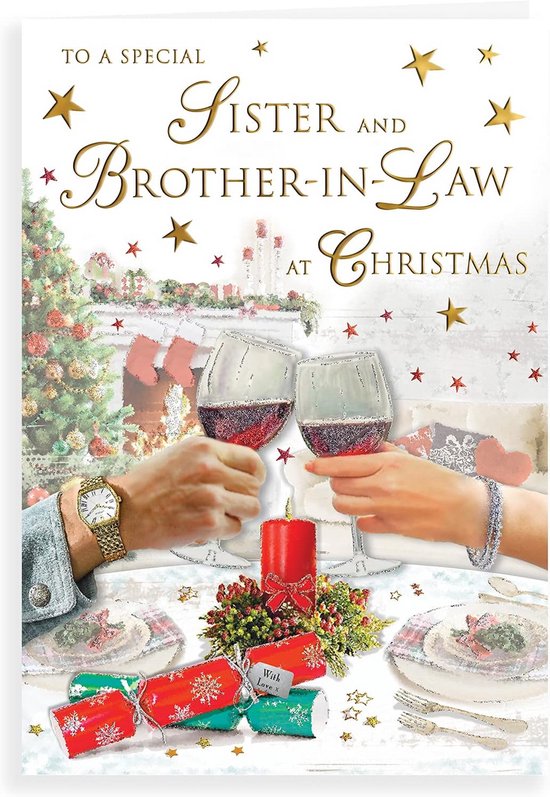 Traditionele Kerstkaart Zuster en Schoonbroer - Luxe Kaart met Envelop ...