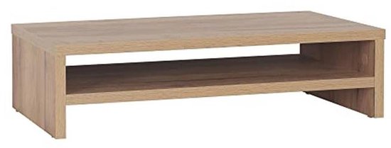 Monitorstandaard Bureau PC Scherm Verhoger Eiken Bruin 54 x 26 x 14 cm ...