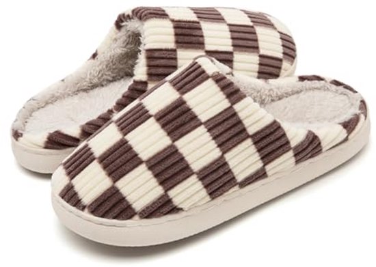 Fuzzy Geheugenschuim Dames en Heren Pantoffels - Slip on Huisslippers ...