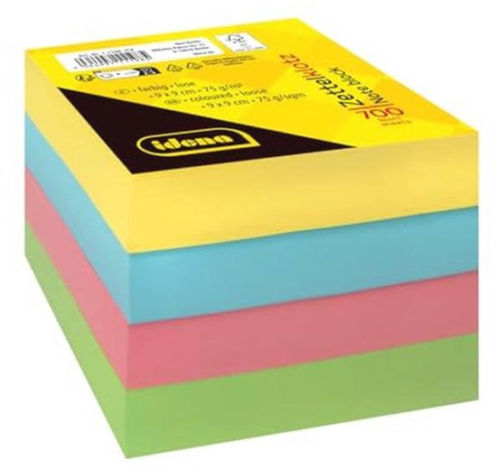 Notepad 9 x 9 cm | 700 Loose Sheets | 75 g/m² FSC Paper | 4 Colors | bol