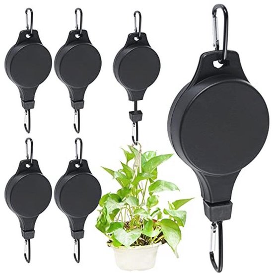 6 Stuks Intrekbare Planten Katrol Hanger - Verstelbare Hoogte voor ...
