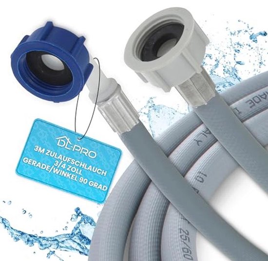 3 m Waterslang 3/4 inch voor Wasmachine en Vaatwasser met ...