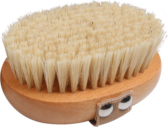 Droog borstelen lichaamsborstel met veganistische borstelharen - Houten ...