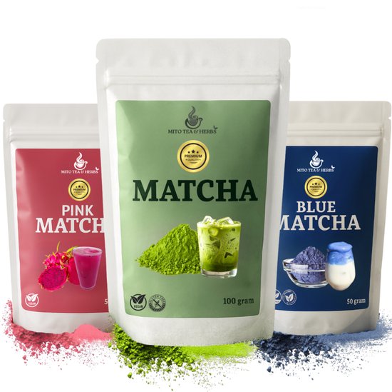 Mito Matcha 3pack - Deluxe boosterpack - Premium Matcha - Blue Matcha ...