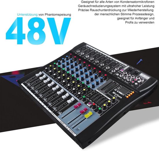 Professioneel Live Mengpaneel met 8 Kanalen en Bluetooth - Digitale ...