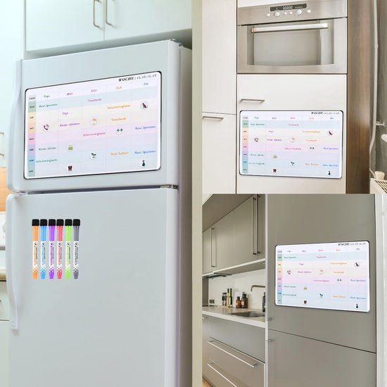Magnetische Weekplanner voor Gezinnen - Afwasbaar Whiteboard voor ...